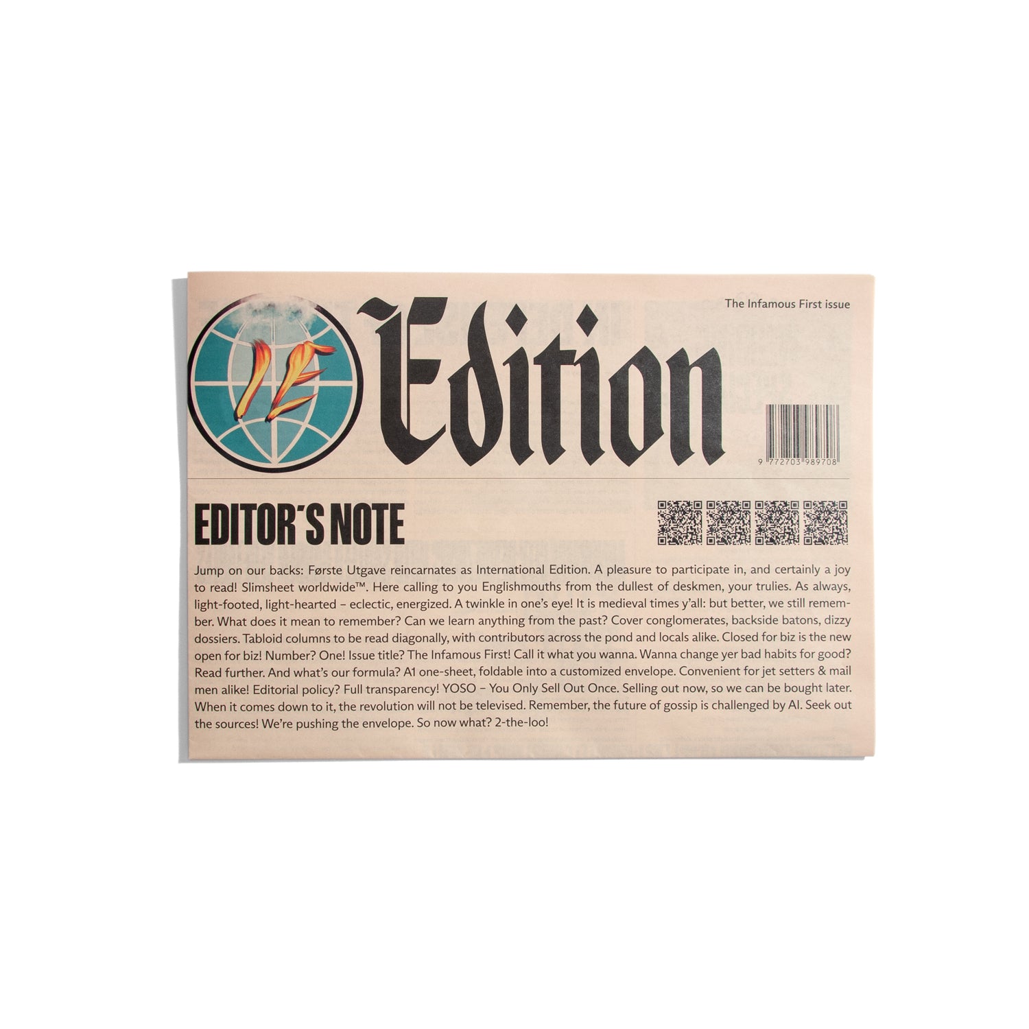 International Edition - The infamous first issue – do you read me?!